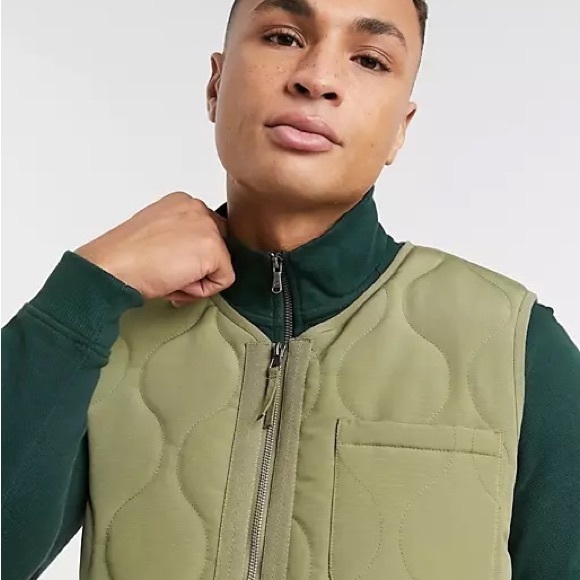 Topman | Jackets & Coats | Topman Green Paddedquilted Vest | Poshmark